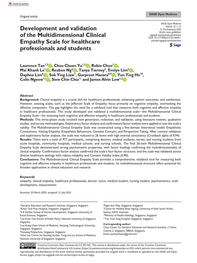 Tan Et Al 2025 Development and Validation of the Multidimensional ...