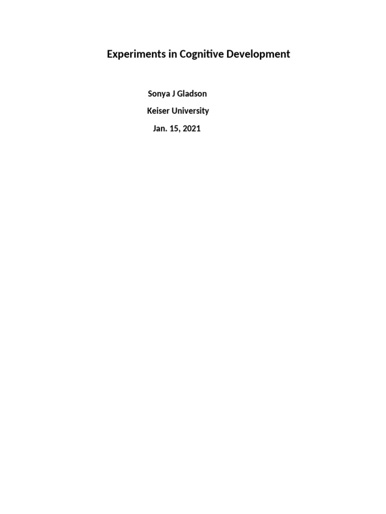 Cognitive Development in Education Research | PDF | Cognition | Experiment