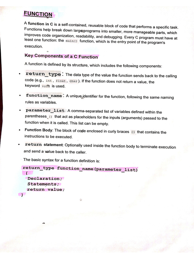 Function and User Defined Functions, Parameter Passing Mathod ...