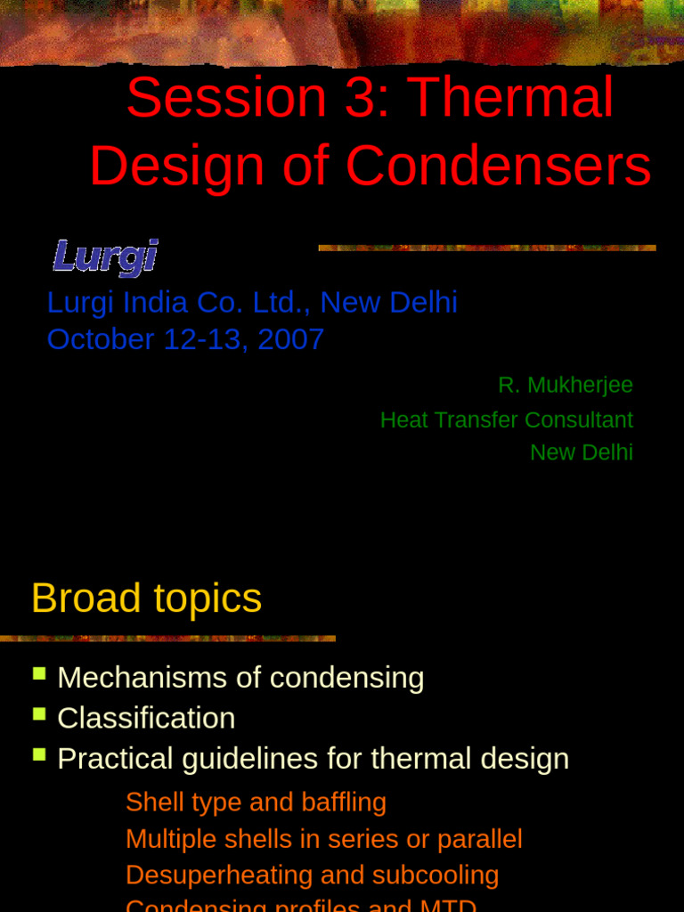 Session 3 Condensers | PDF | Heat Transfer | Condensation