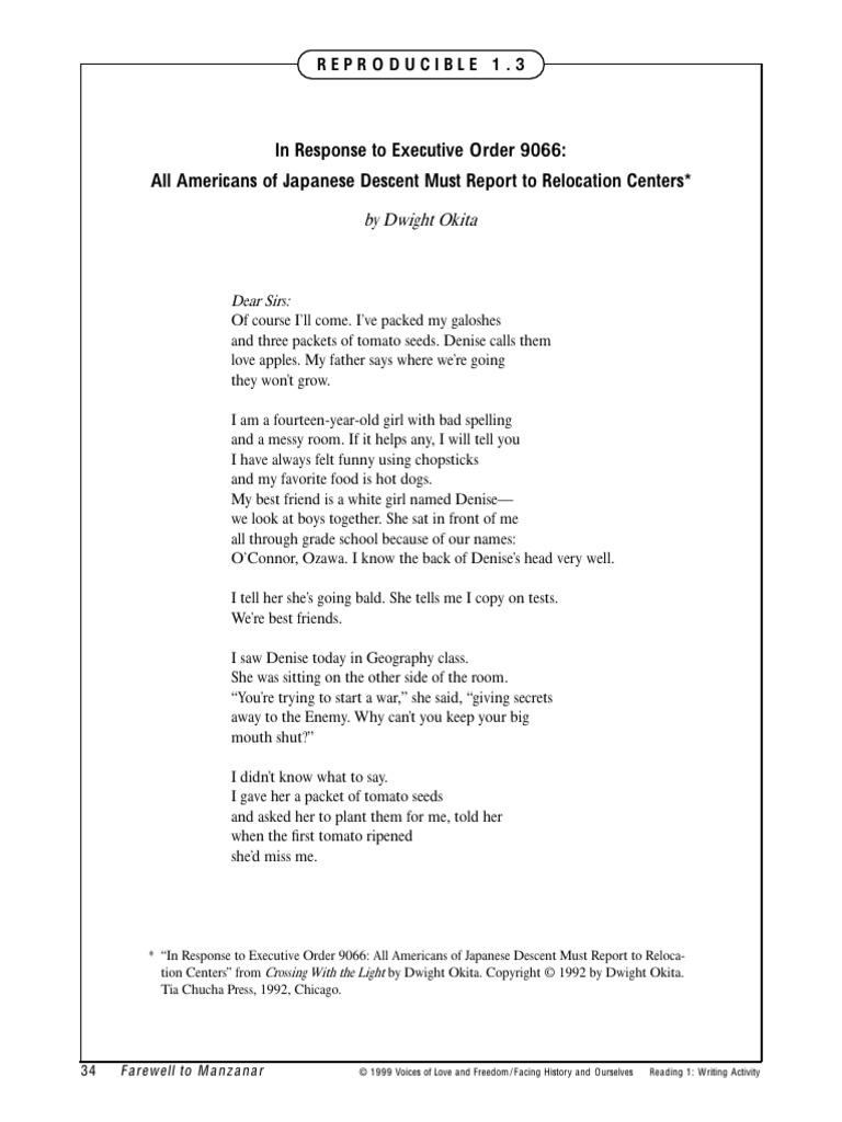 Uploads314331435791exec Order - Dwight Okita Poem PDF | PDF