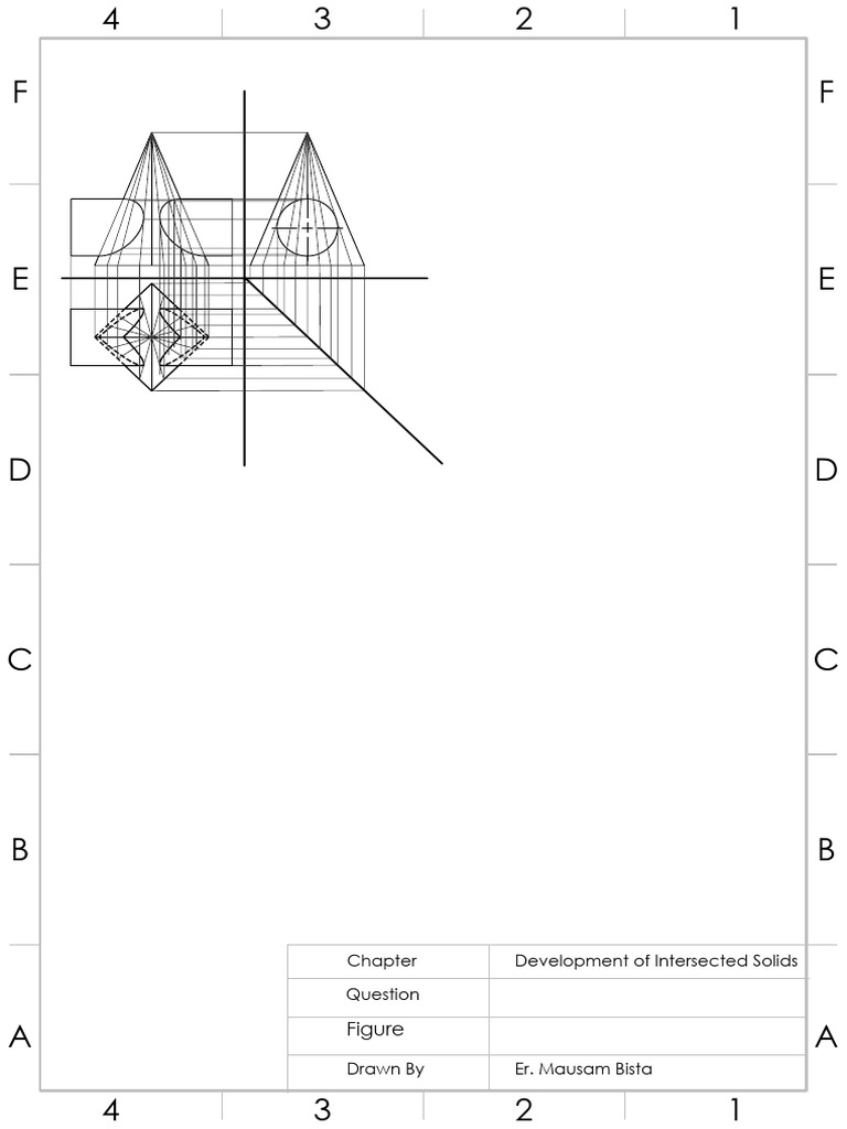 Pyramid Base Inclined To VP and Intersected With Cylinder | PDF