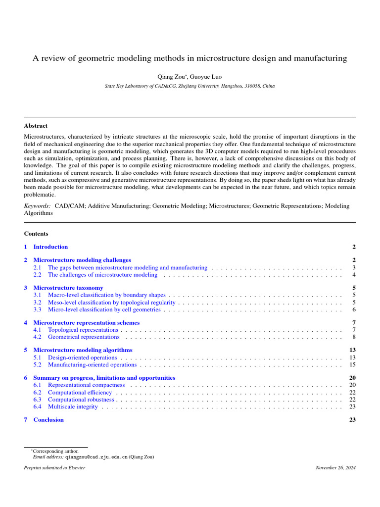 A review of geometric modeling methods in microstructure design and ...
