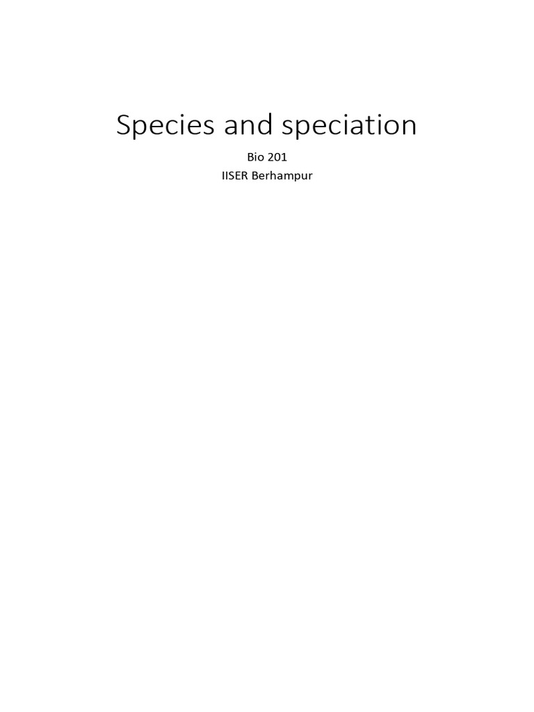 Species and Speciation | PDF | Species | Evolution