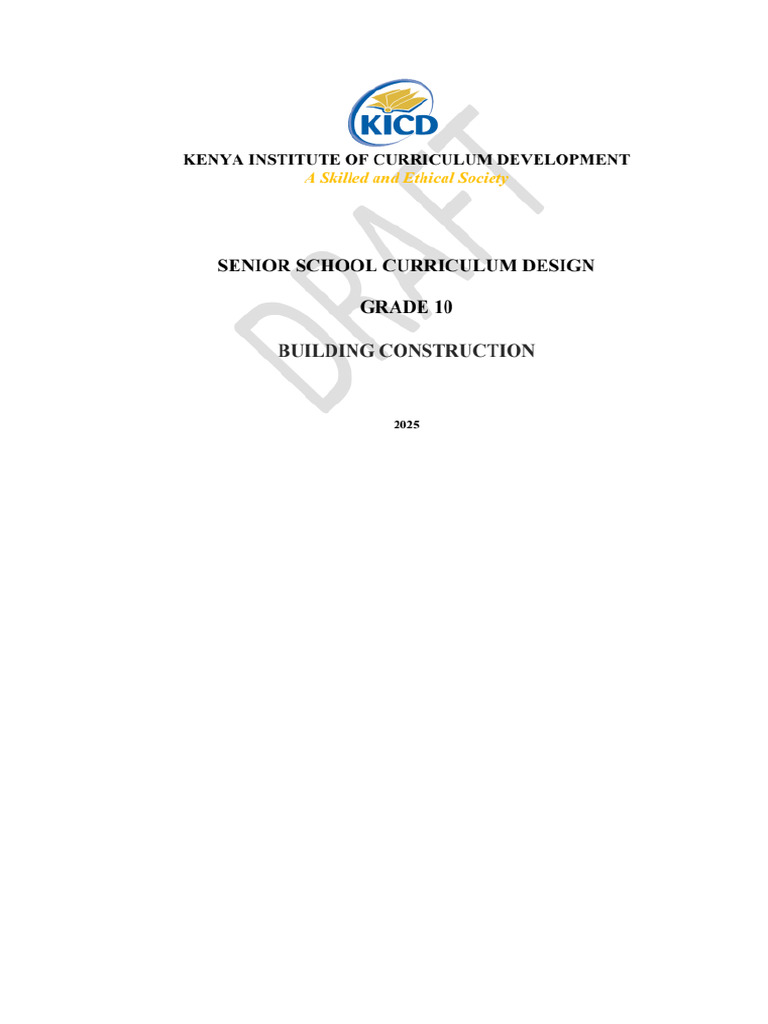 Building Construction New 2026 Curriculum Design | PDF