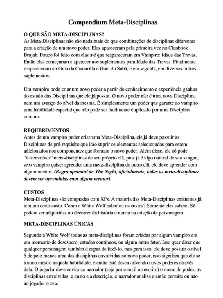 5 Meta Disciplinas | PDF