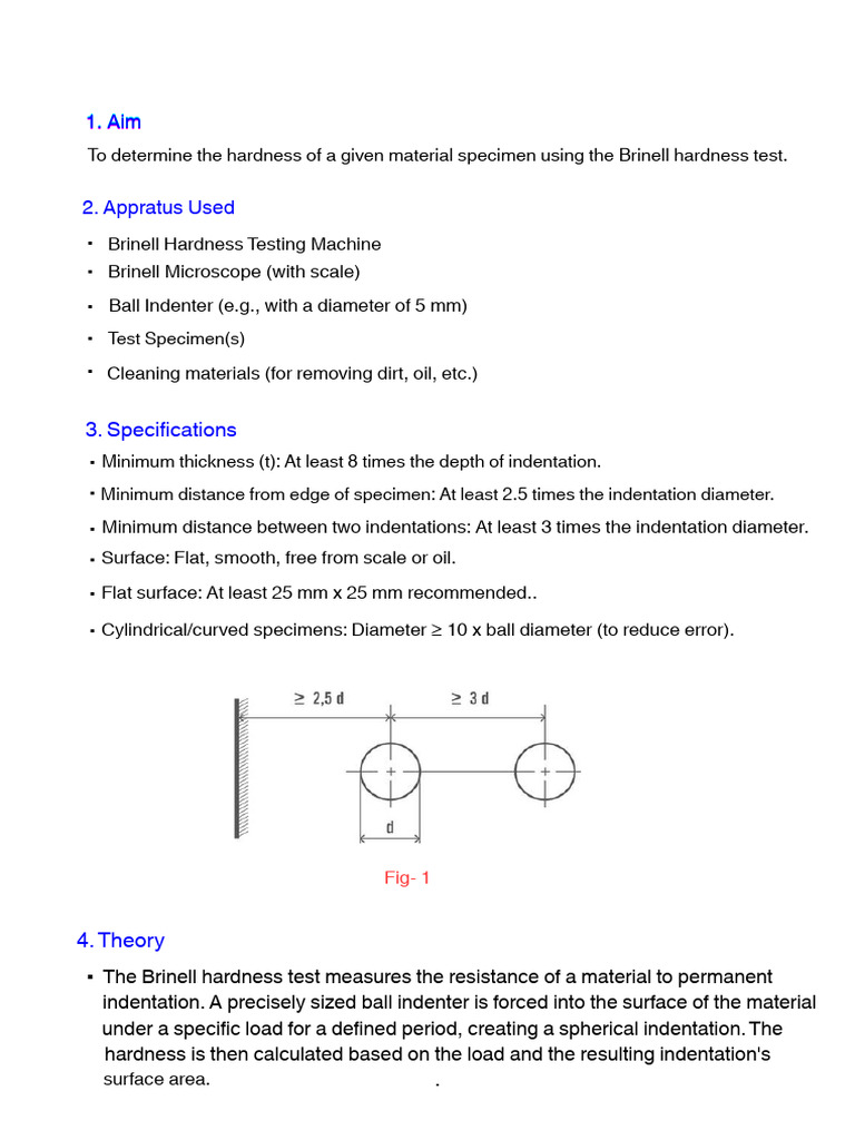 Brinell Hardness Test Procedure Guide | PDF | Hardness | Mechanical ...