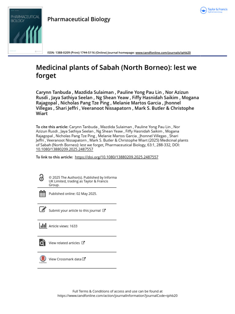 Medicinal Plants of Sabah North Borneo Lest We Forget | PDF | Fern ...