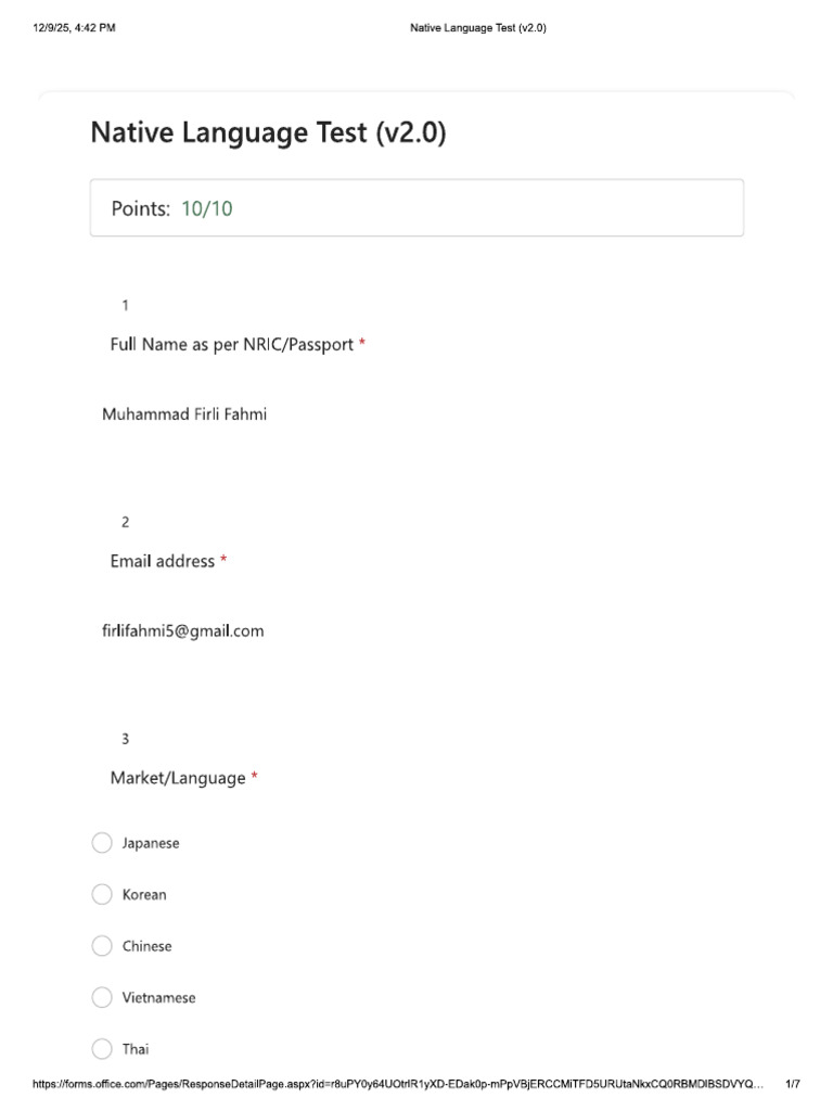 Native Language Test (v2.0) .HTML | PDF