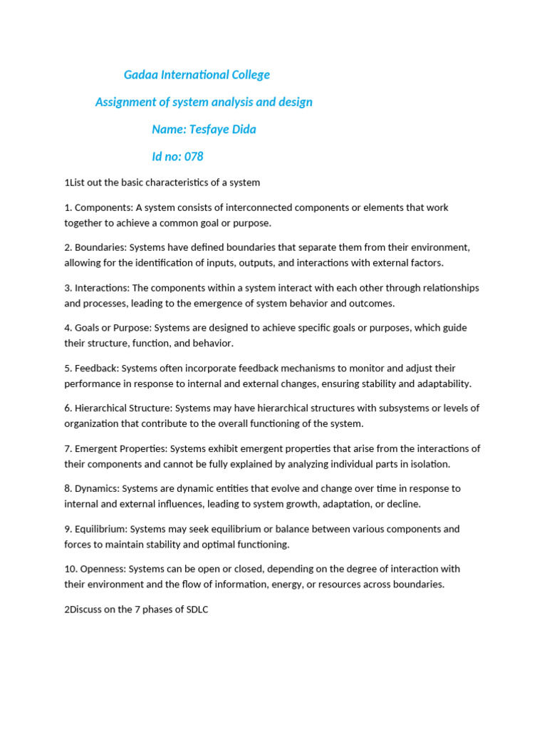 Tesfu D | PDF | Feasibility Study | Software Testing