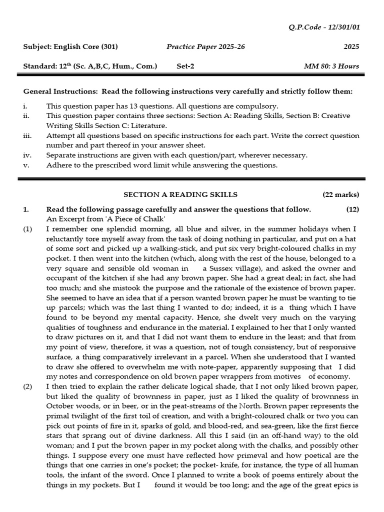 English Paper Set-2 | PDF
