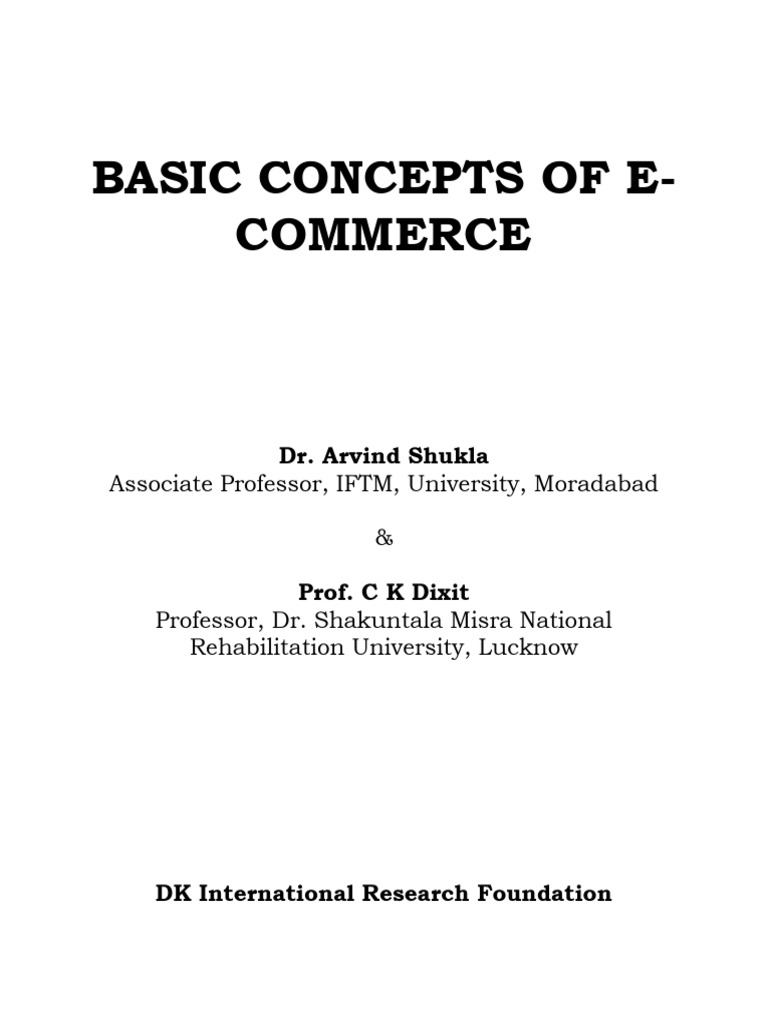 Basic Concepts of Ecommerce | PDF | E Commerce | Electronic Business
