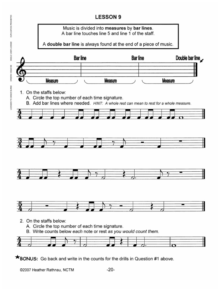 44 34, Add Barlines, Counts, Rests, Notes | PDF