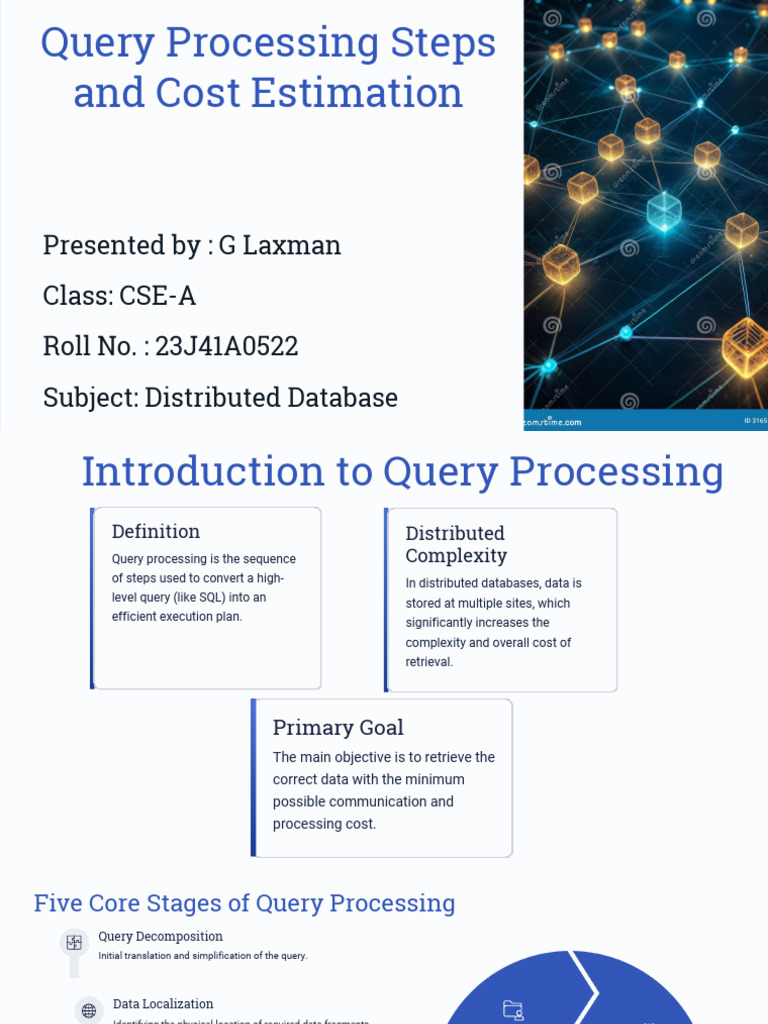 Query Processing in Distributed Databases | PDF | Databases ...