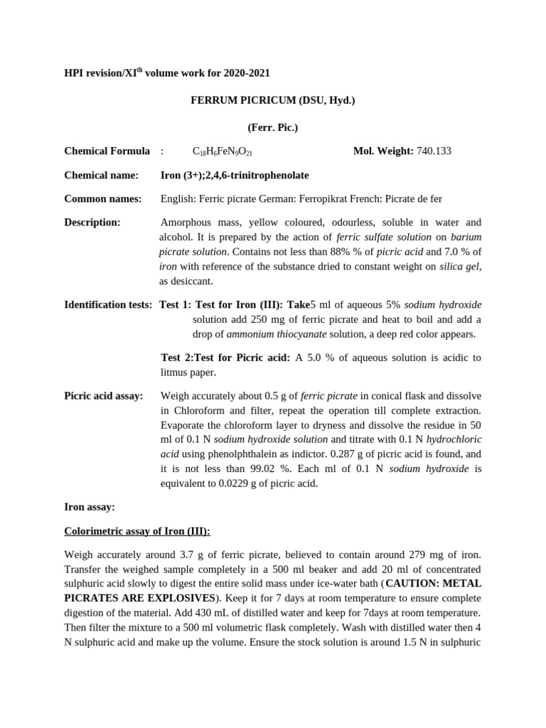 HPI revision | PDF | Iron | Volume