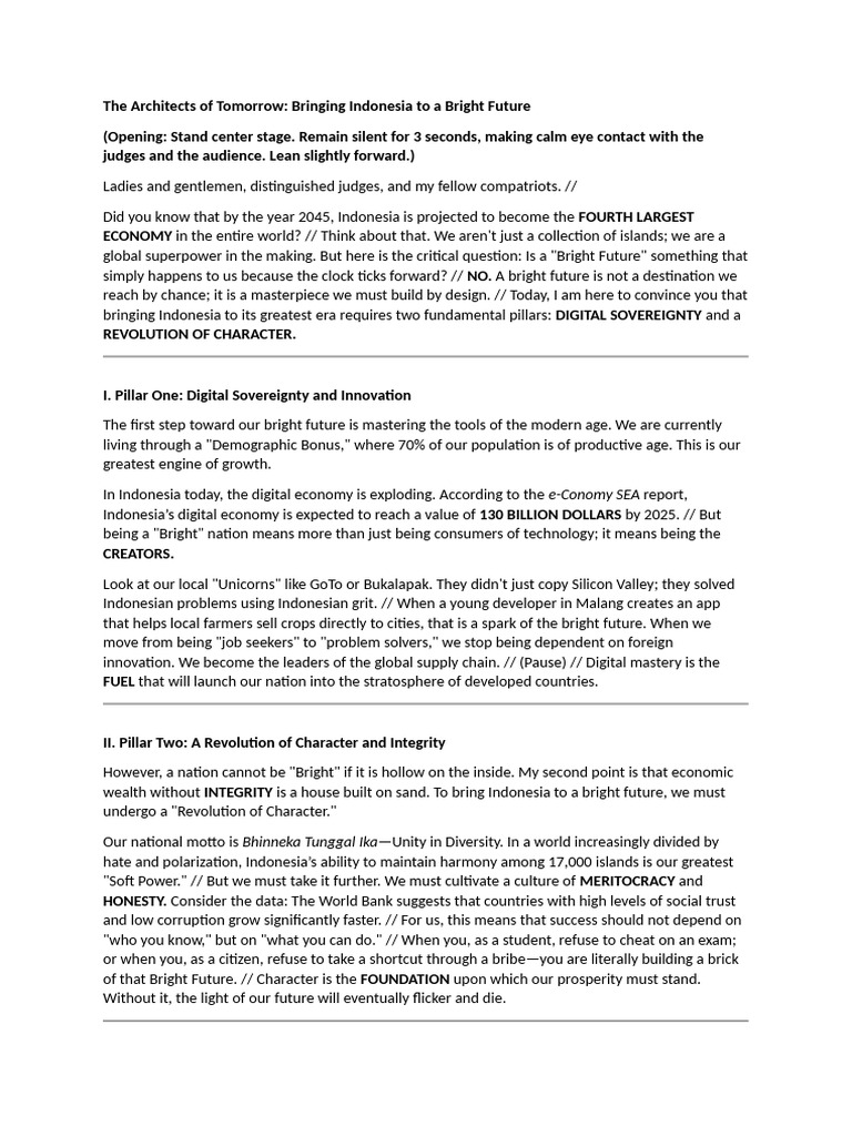 Indonesia's Path to a Bright Future | PDF