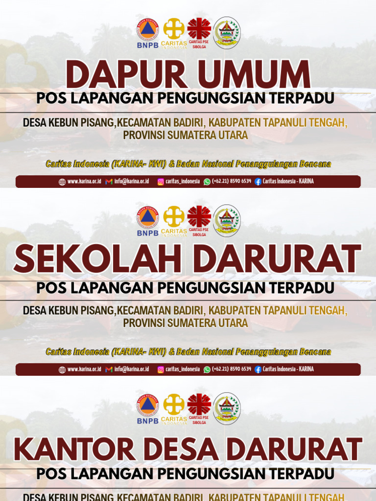 Spanduk Pos Lapangan Pengungsian Sibolga - 100x50cm | PDF