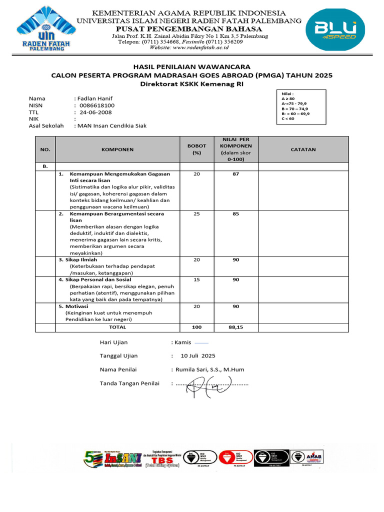 Hasil Wawancara Interview Rumila Sari, Ss. M.hum | PDF