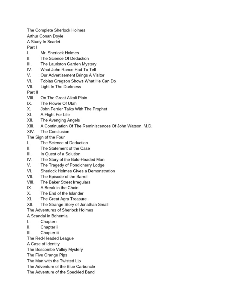Sherlock Holmes Complete Works Overview | PDF | Dr. Watson | Sherlock ...