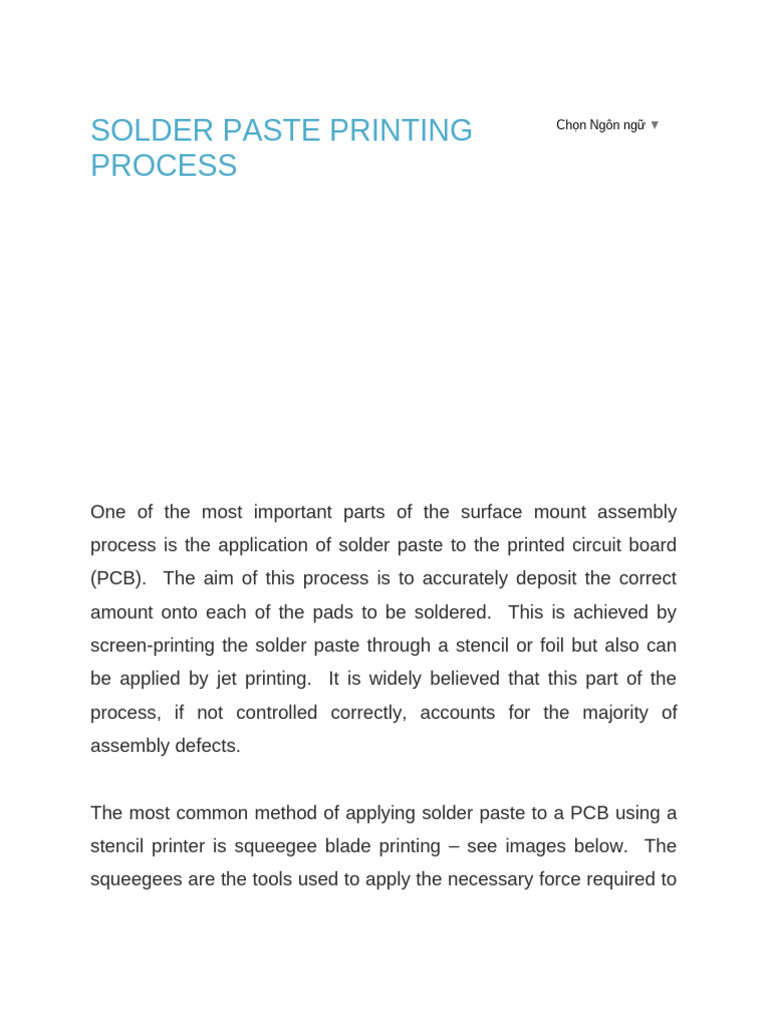 Solder Paste Printing Process Guide | PDF | Mechanical Engineering