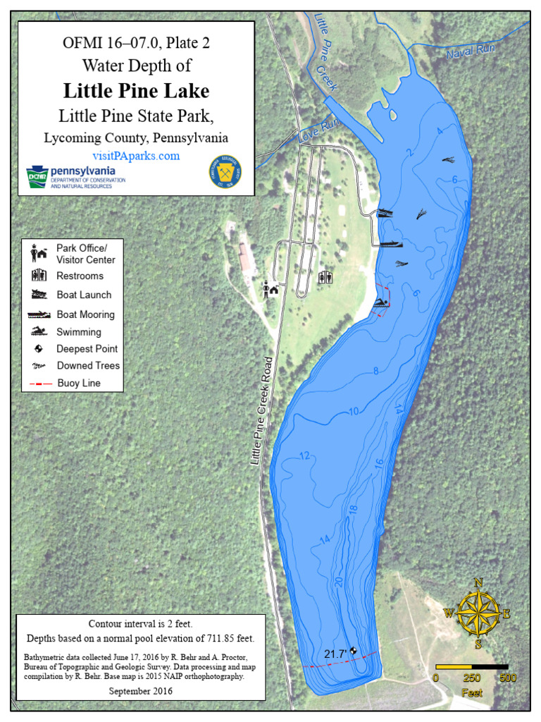 Little Pine Lake Water Depth Color Map | PDF