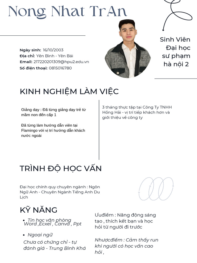 Nong Nhat Tran: Kinh Nghiệm Làm Việc | PDF