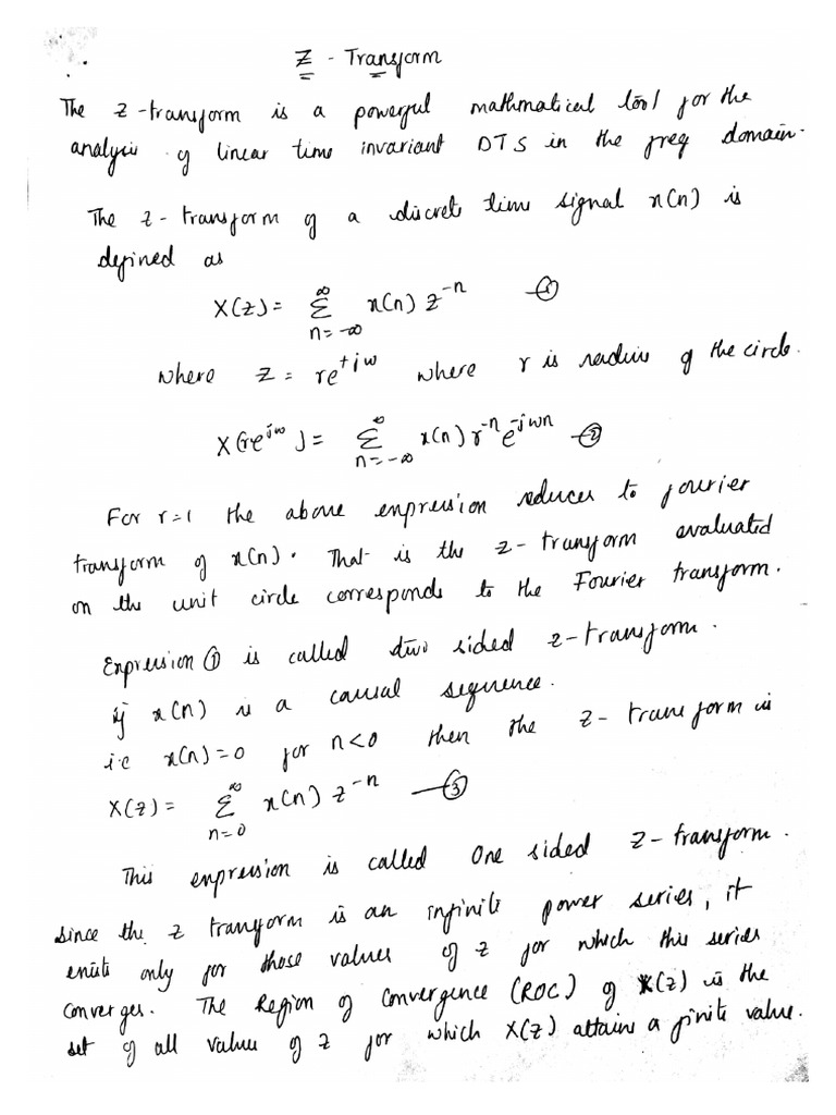 Unit 1 Z Transform | PDF