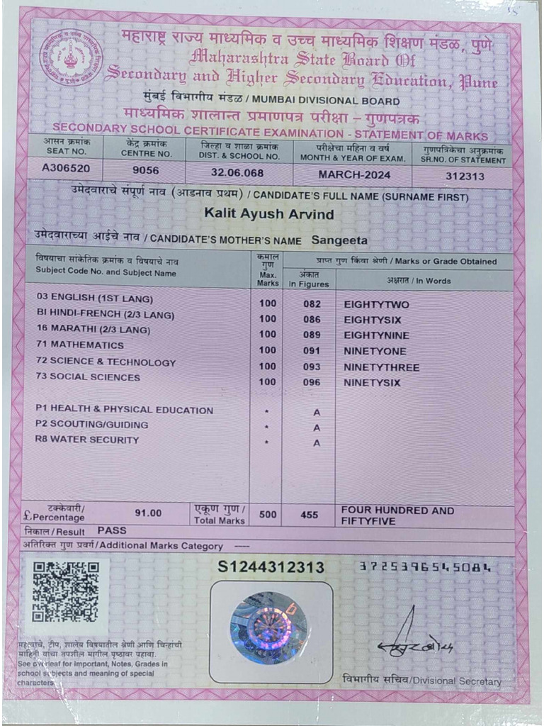 10 Marksheet PDF | PDF