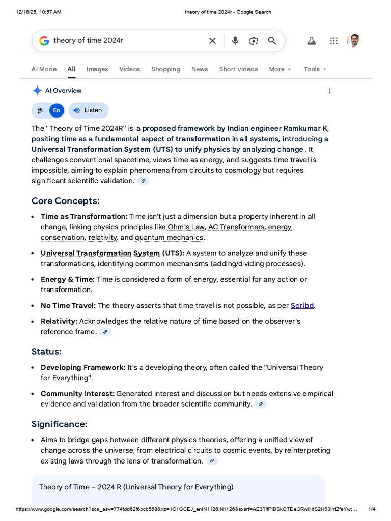 Theory of Time 2024R Overview | PDF | Time | Physics
