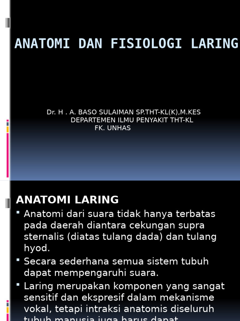 Anatomi Dan Fisiologi Laring | PDF