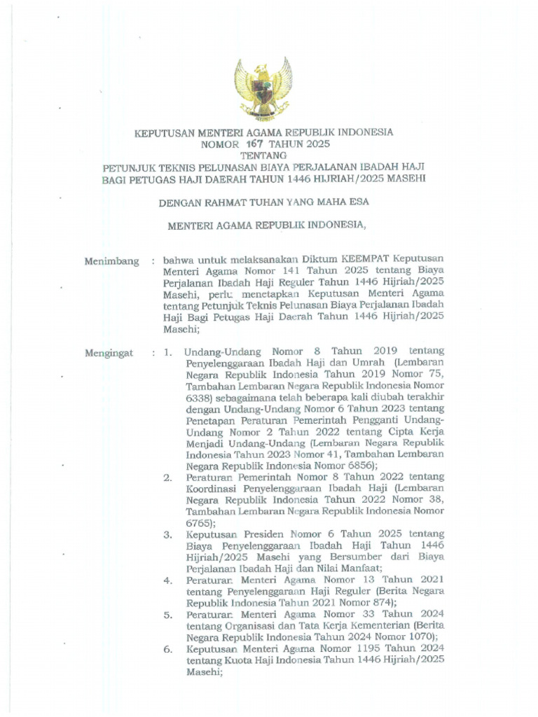 KMA RI No.167 Tahun 2025 (Stempel) | PDF