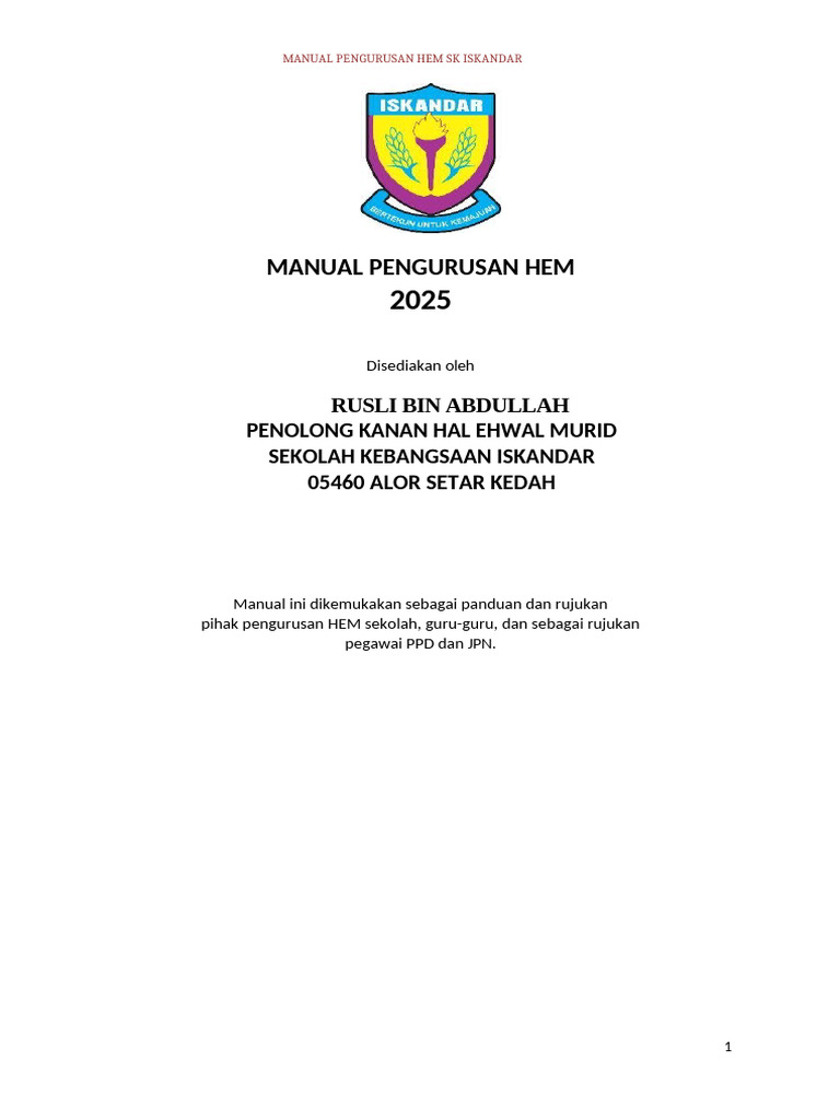 Manual Pengurusan Hem | PDF