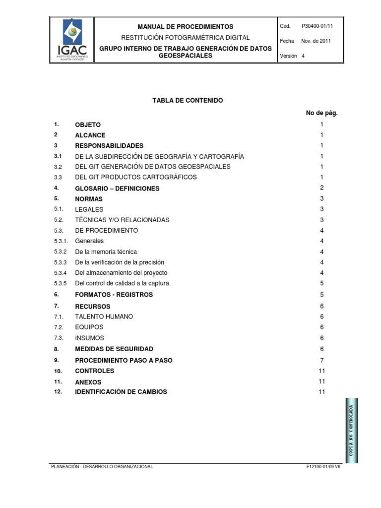 P30400-01-11V4 Restitucion Fotogrametrica Digital PDF | PDF | Mapa ...
