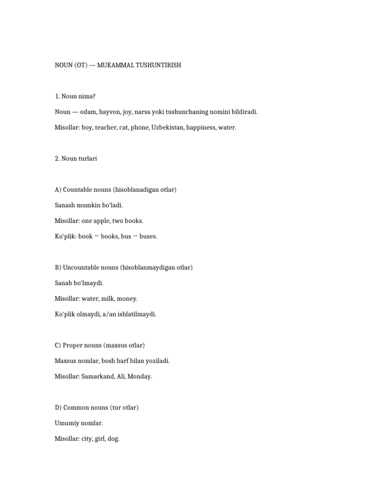 Noun Explanation | PDF