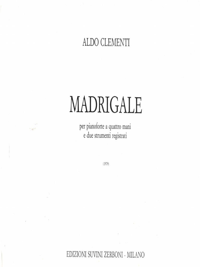 Clementi Aldo - Madrigale (1979) | PDF