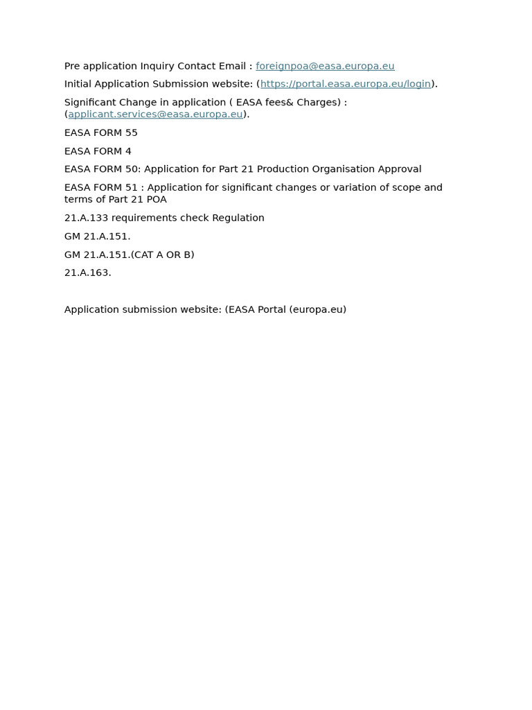 EASA Application Process and Forms Guide | PDF