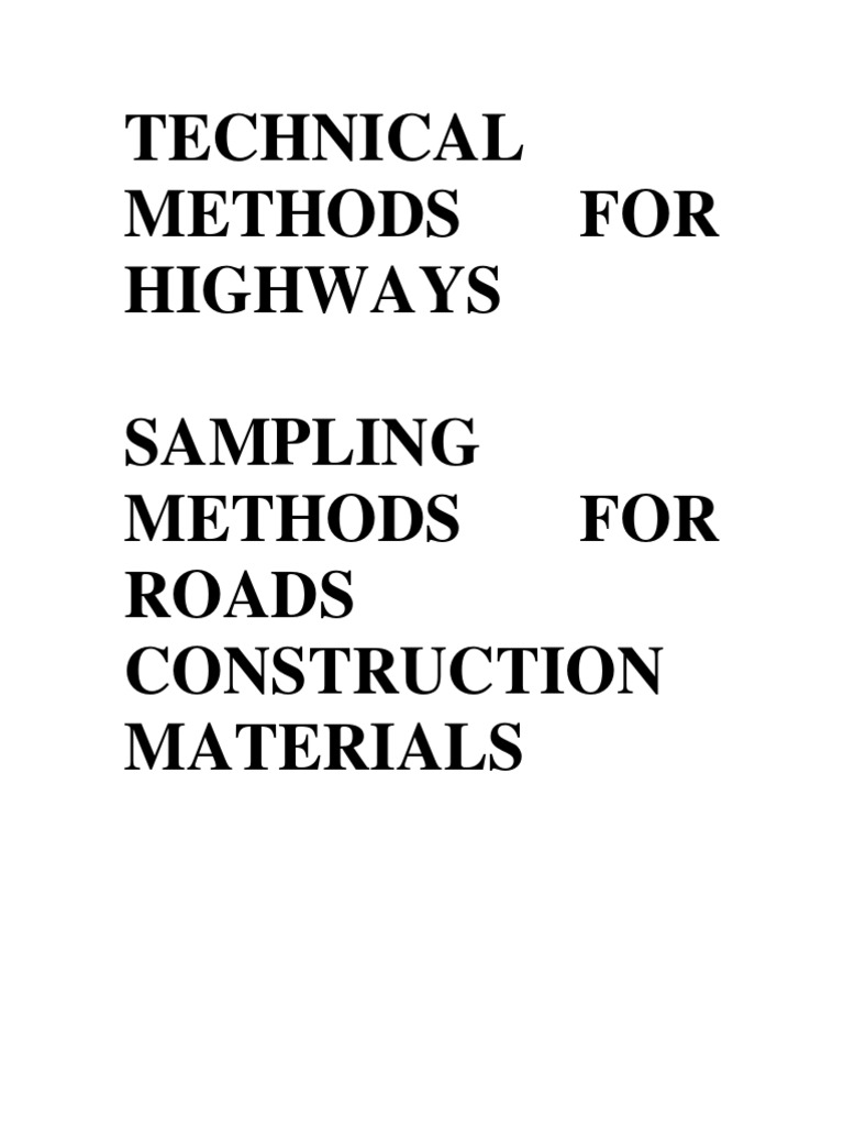 Sampling Methods for Road Materials | PDF | Asphalt | Construction ...