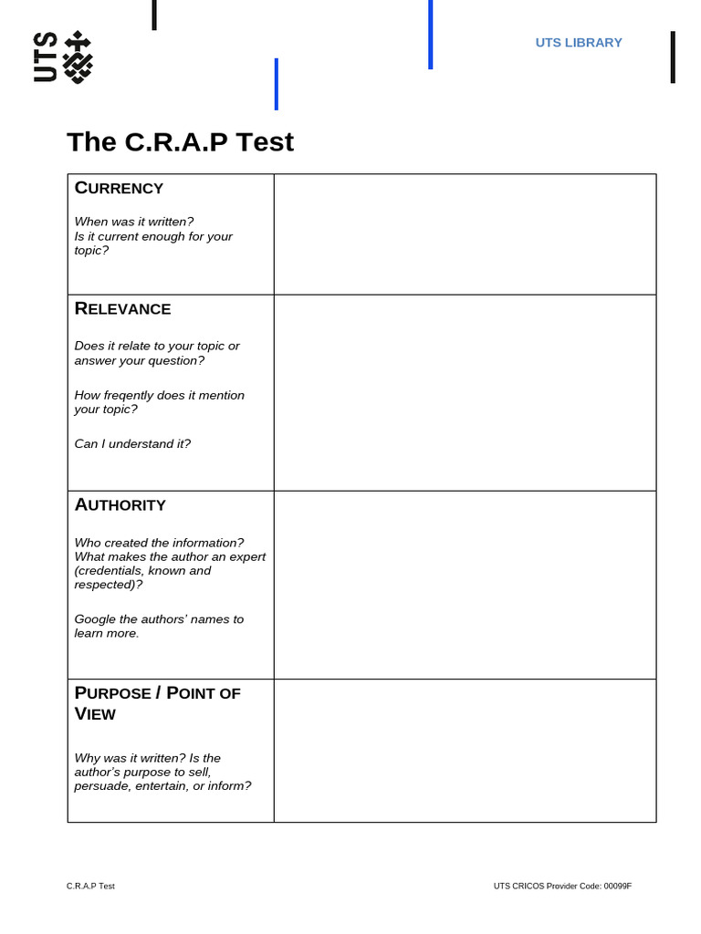 The CRAP Test | PDF