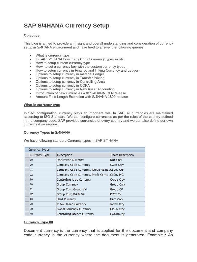 Currencies and Asset Accounting in S4 Hana | PDF | Depreciation ...
