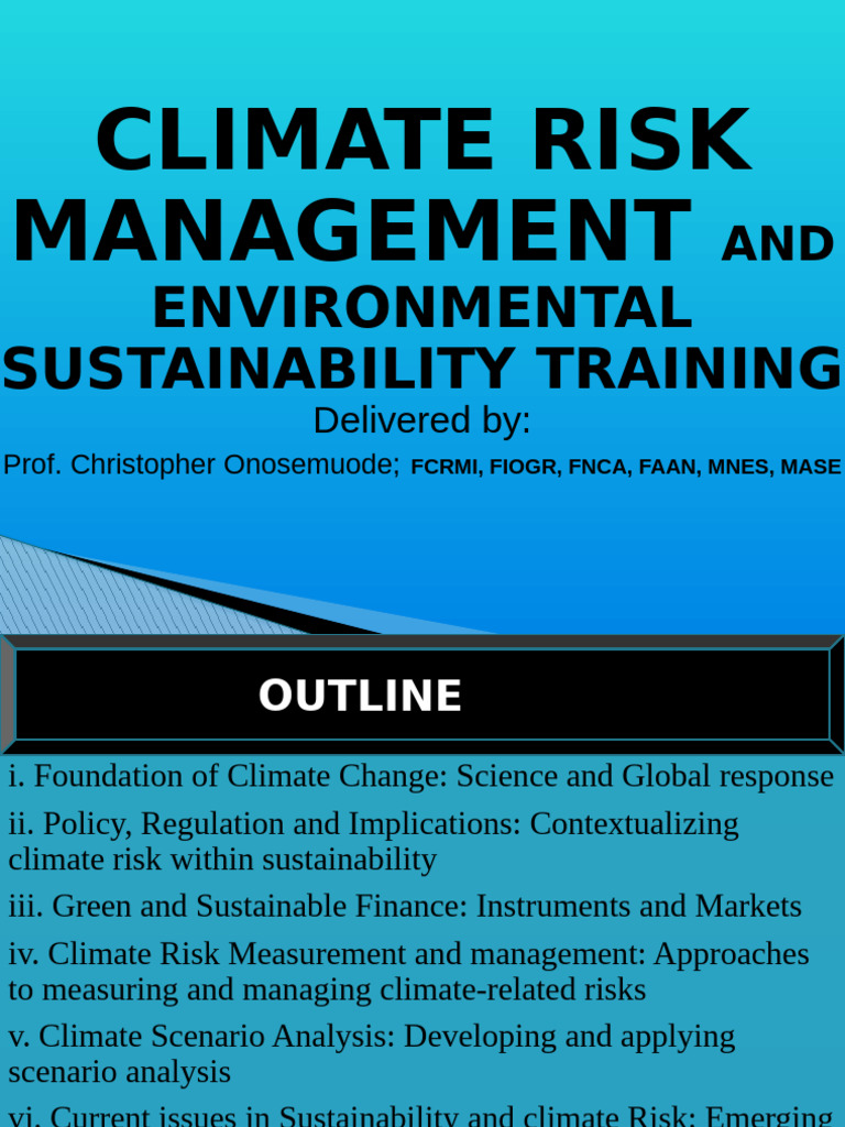 Climate Risk Management Material | PDF | Greenhouse Effect | Greenhouse Gas