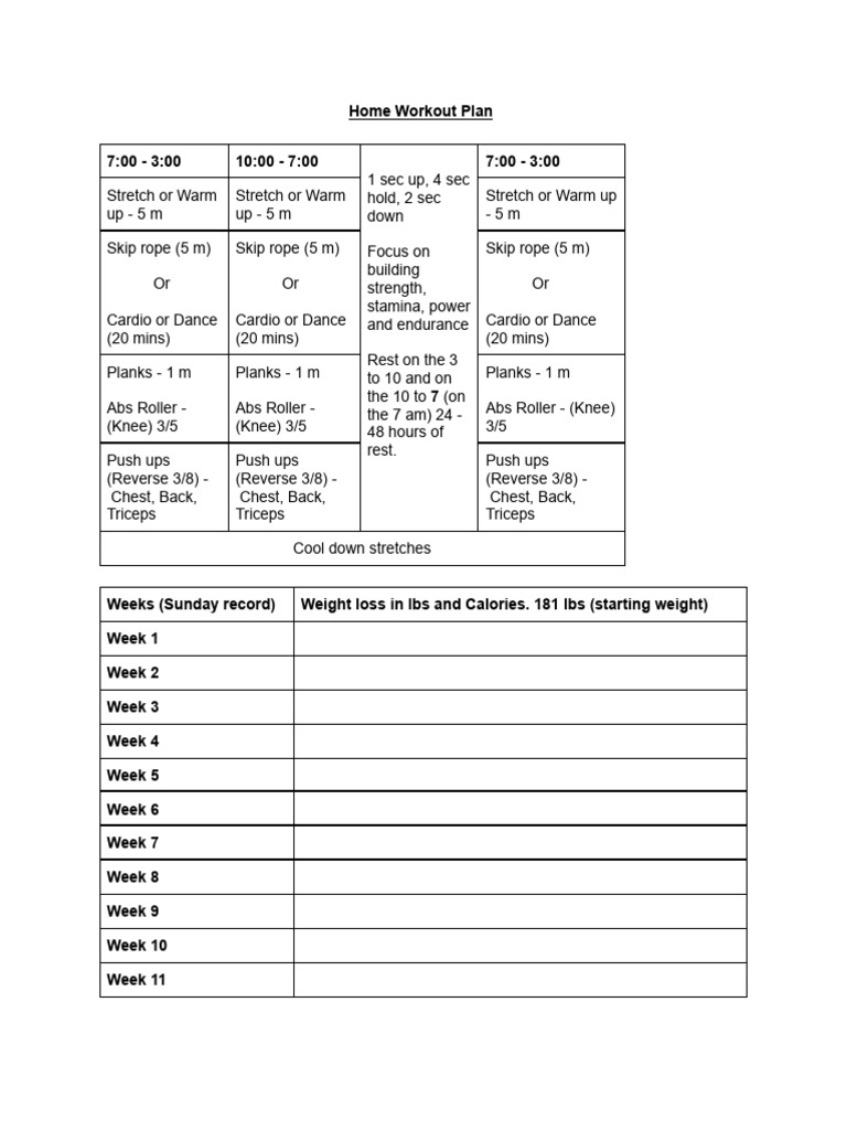 Effective Home Workout Plan Guide | PDF