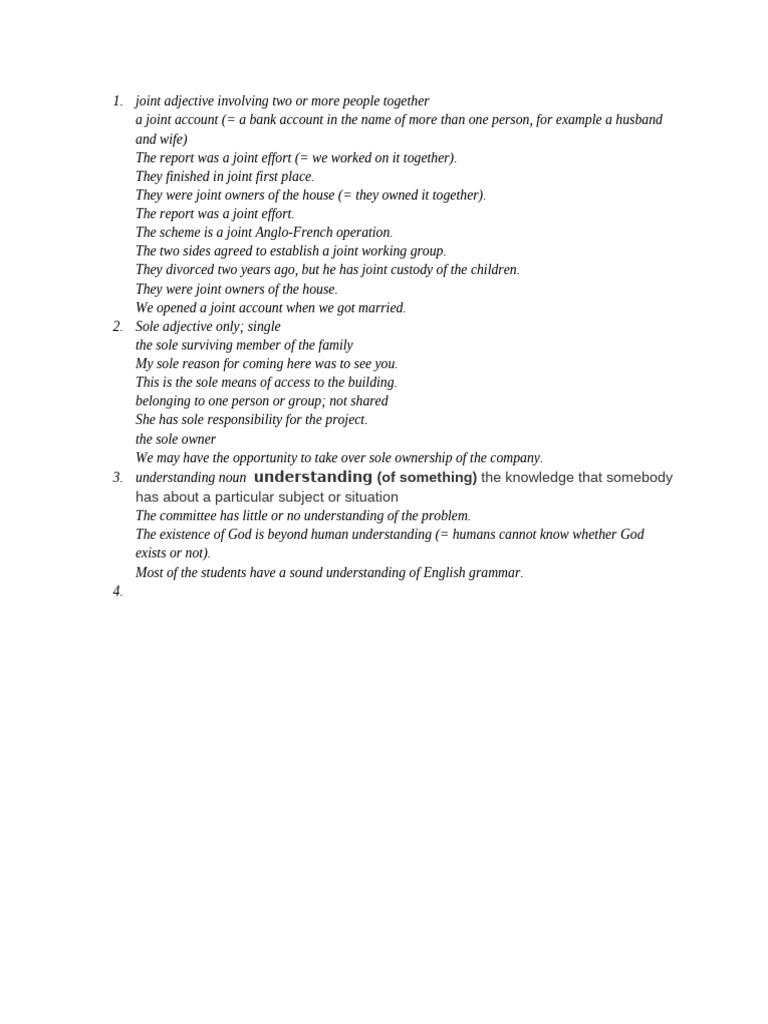 Joint Adjective Involving Two or More People Together | PDF