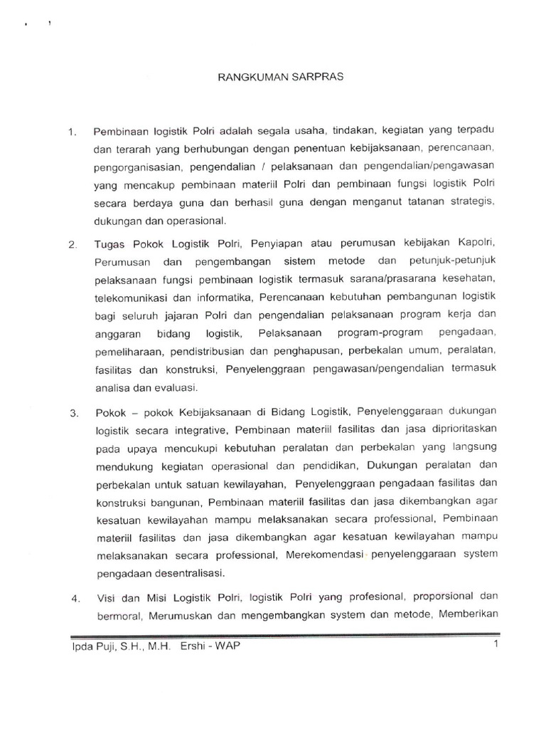Rangkuman Sarpras | PDF