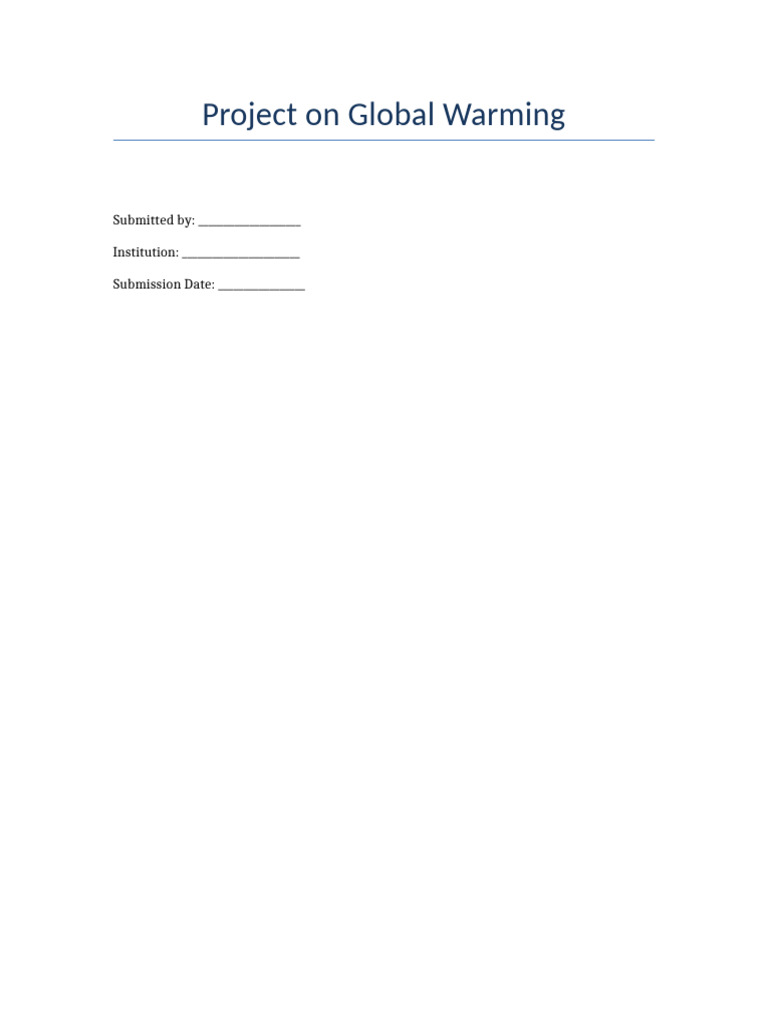 Global Warming Project | PDF
