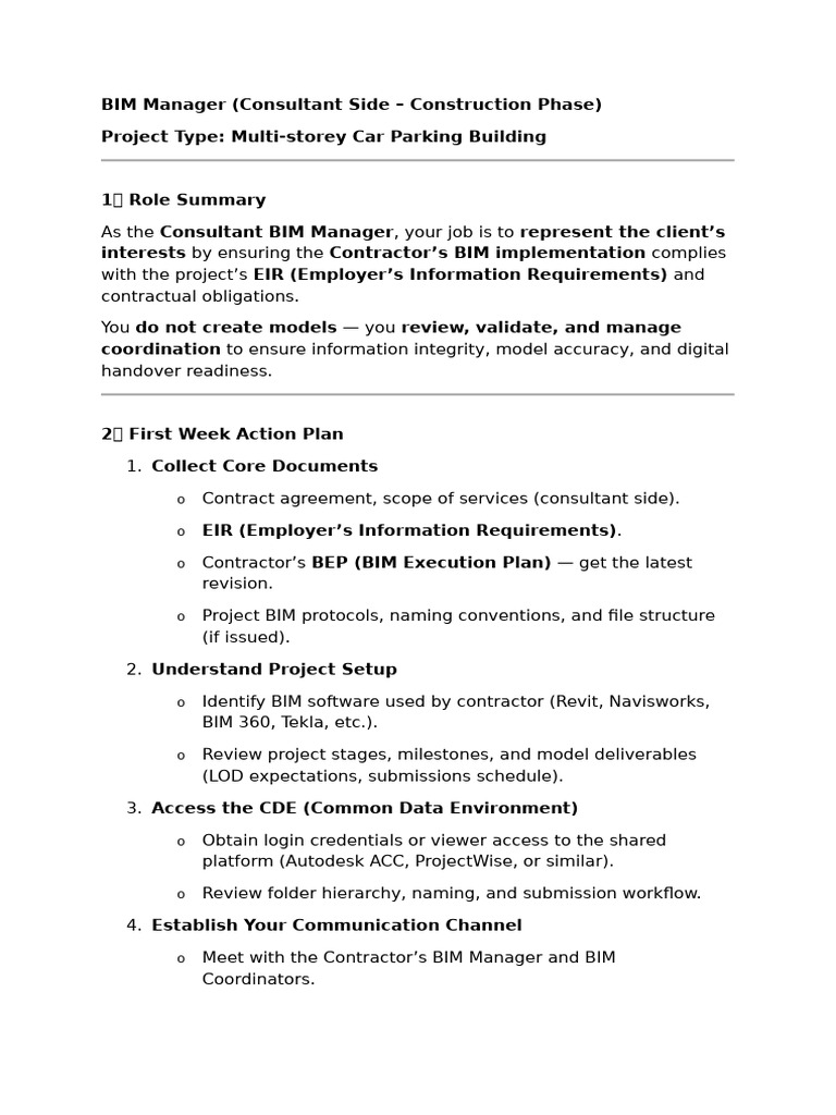 BIM Manager Guide for Car Parking Projects | PDF | Building Information ...