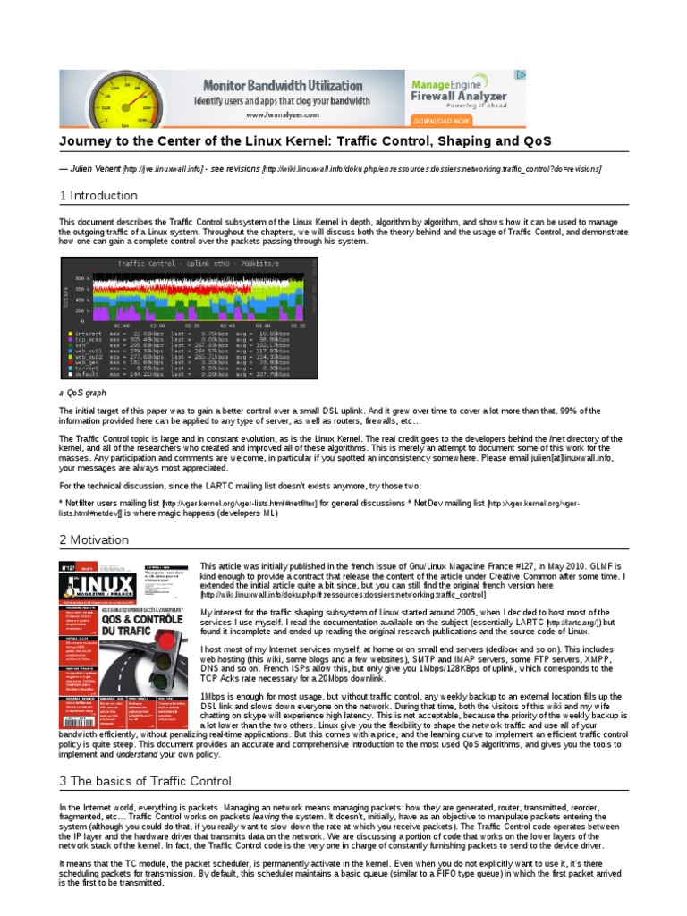 Journey To The Center of The Linux Kernel: Traffic Control, Shaping and Qos | PDF | Transmission ...