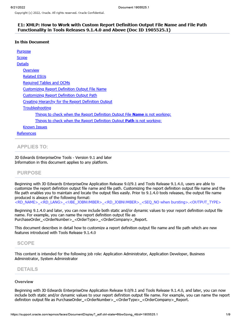 Customize JD Edwards Report Output Names | PDF | Filename | Computer File