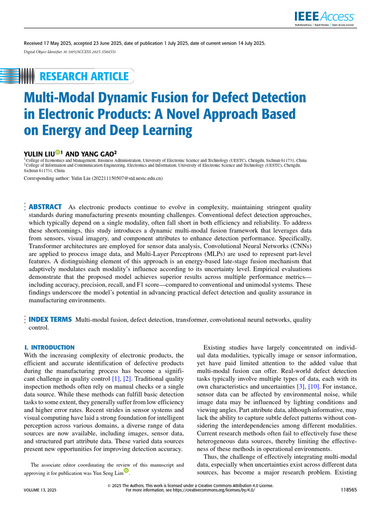 Multi-Modal Dynamic Fusion For Defect Detection in Electronic Products ...
