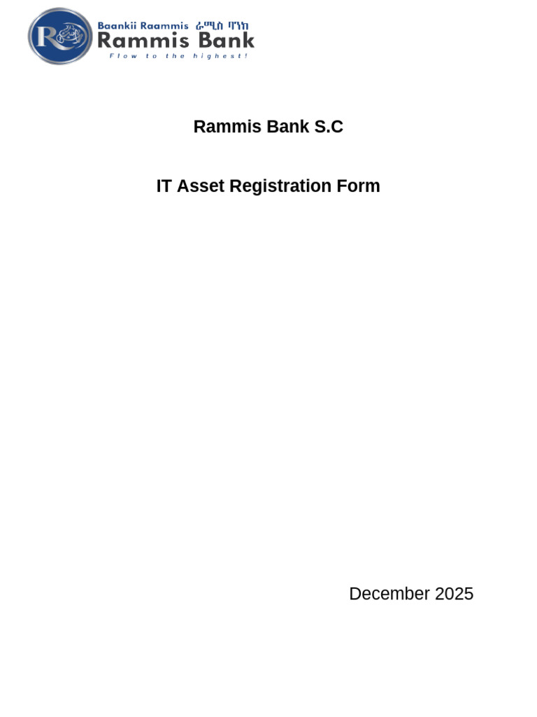 Rammis Bank IT Asset Registration Form | PDF | Cloud Computing | Software