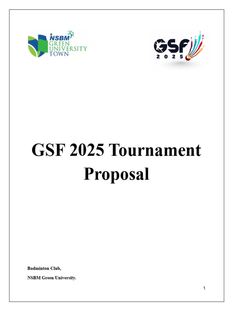 GSF Tournament Sponsorship Proposal | PDF